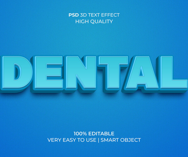 ArtStation - 3D Dental PSD fully editable text effect. Layer style PSD ...