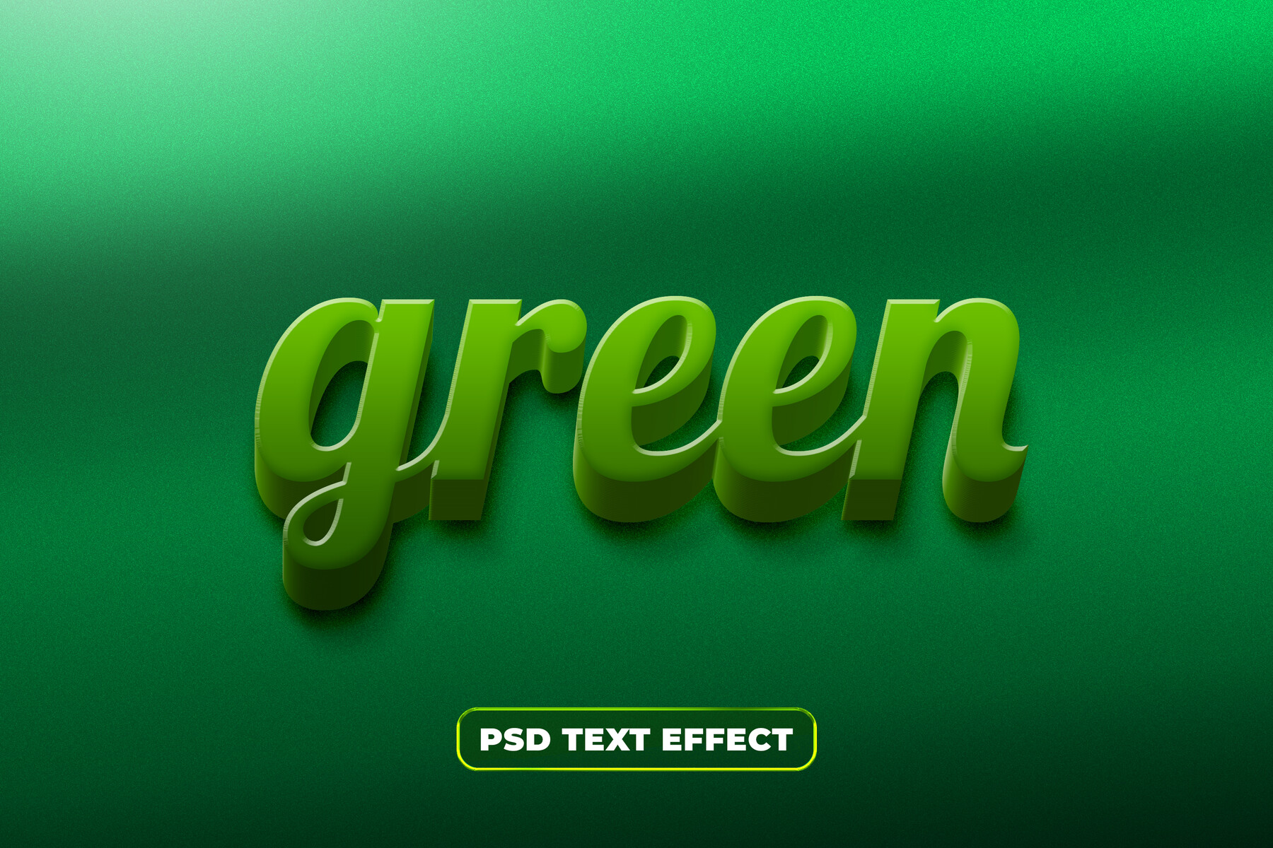 ArtStation - 3D Green PSD fully editable text effect. Layer style PSD ...