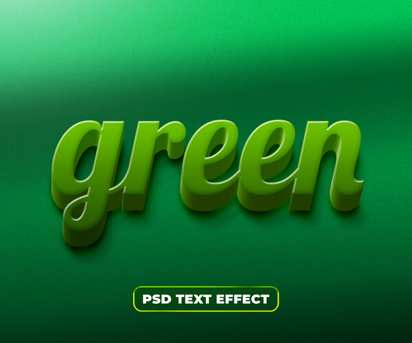 ArtStation - 3D Green PSD fully editable text effect. Layer style PSD ...