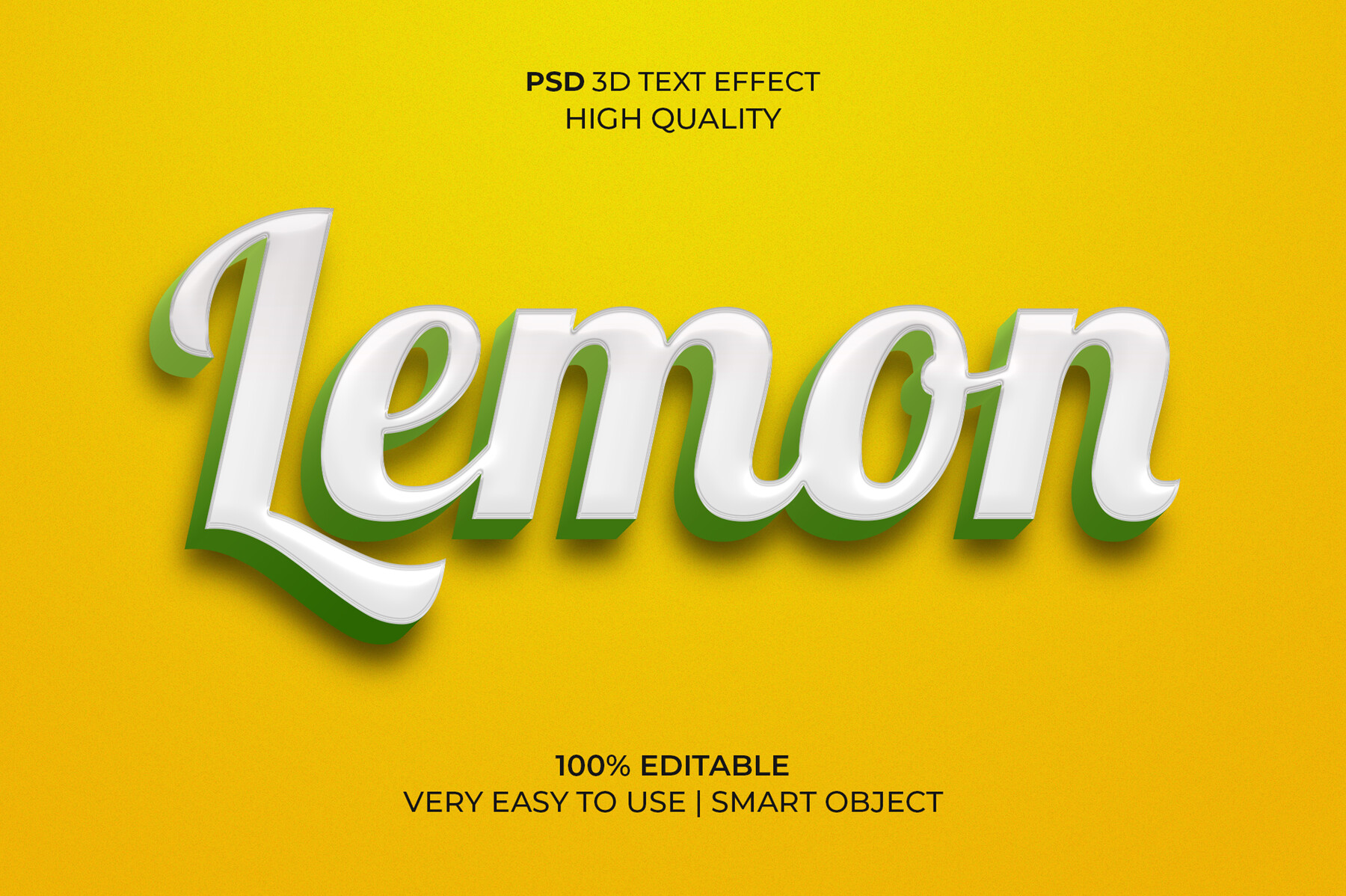 ArtStation - 3D Lemon PSD fully editable text effect. Layer style PSD ...