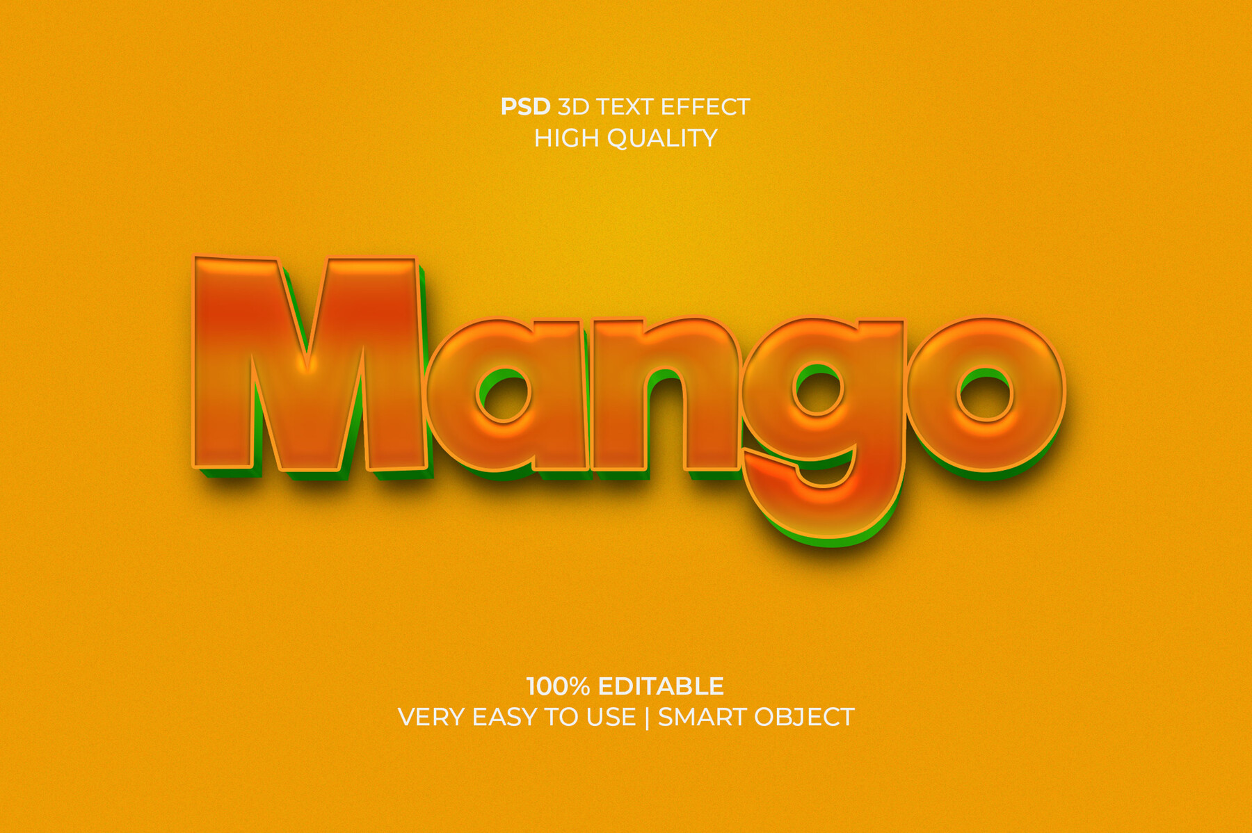 ArtStation - 3D Mango PSD fully editable text effect. Layer style PSD ...