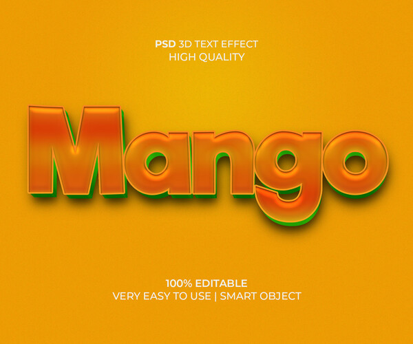 ArtStation - 3D Mango PSD fully editable text effect. Layer style PSD ...