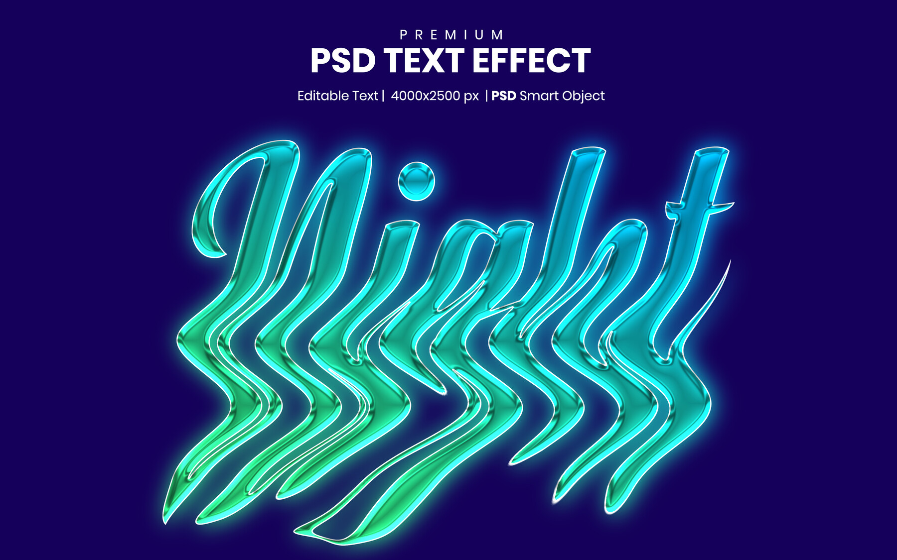 ArtStation - 3D Night PSD fully editable text effect. Layer style PSD ...