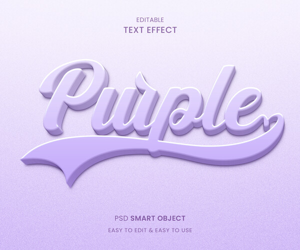 ArtStation - 3D Purple PSD fully editable text effect. Layer style PSD ...