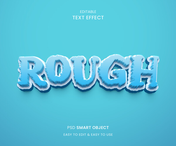 ArtStation - 3D Rough PSD fully editable text effect. Layer style PSD ...