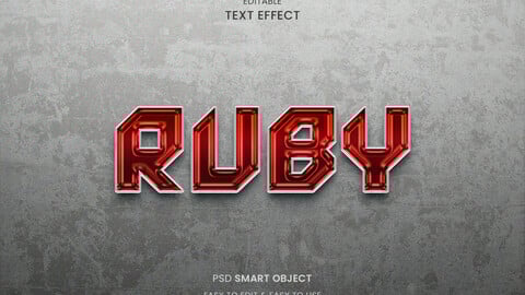 ArtStation - 3D Ruby PSD fully editable text effect. Layer style PSD ...