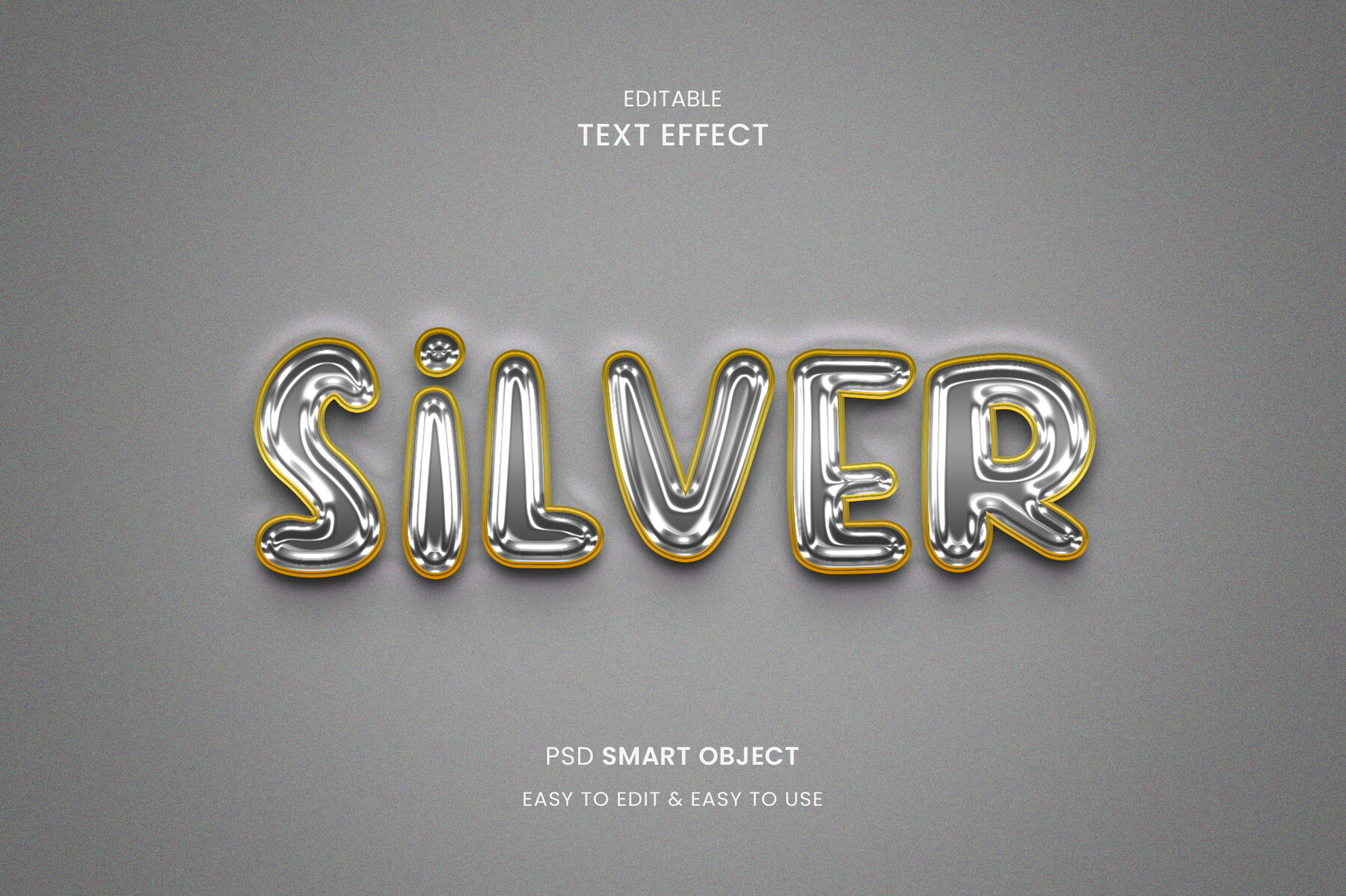 ArtStation - 3D Silver PSD fully editable text effect. Layer style PSD ...