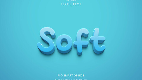 ArtStation - 3D Soft PSD fully editable text effect. Layer style PSD mockup template. | Artworks