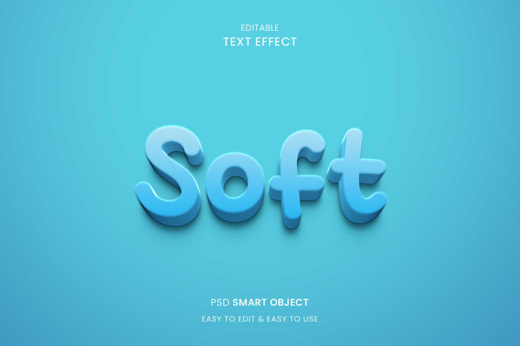 ArtStation - 3D Soft PSD fully editable text effect. Layer style PSD ...