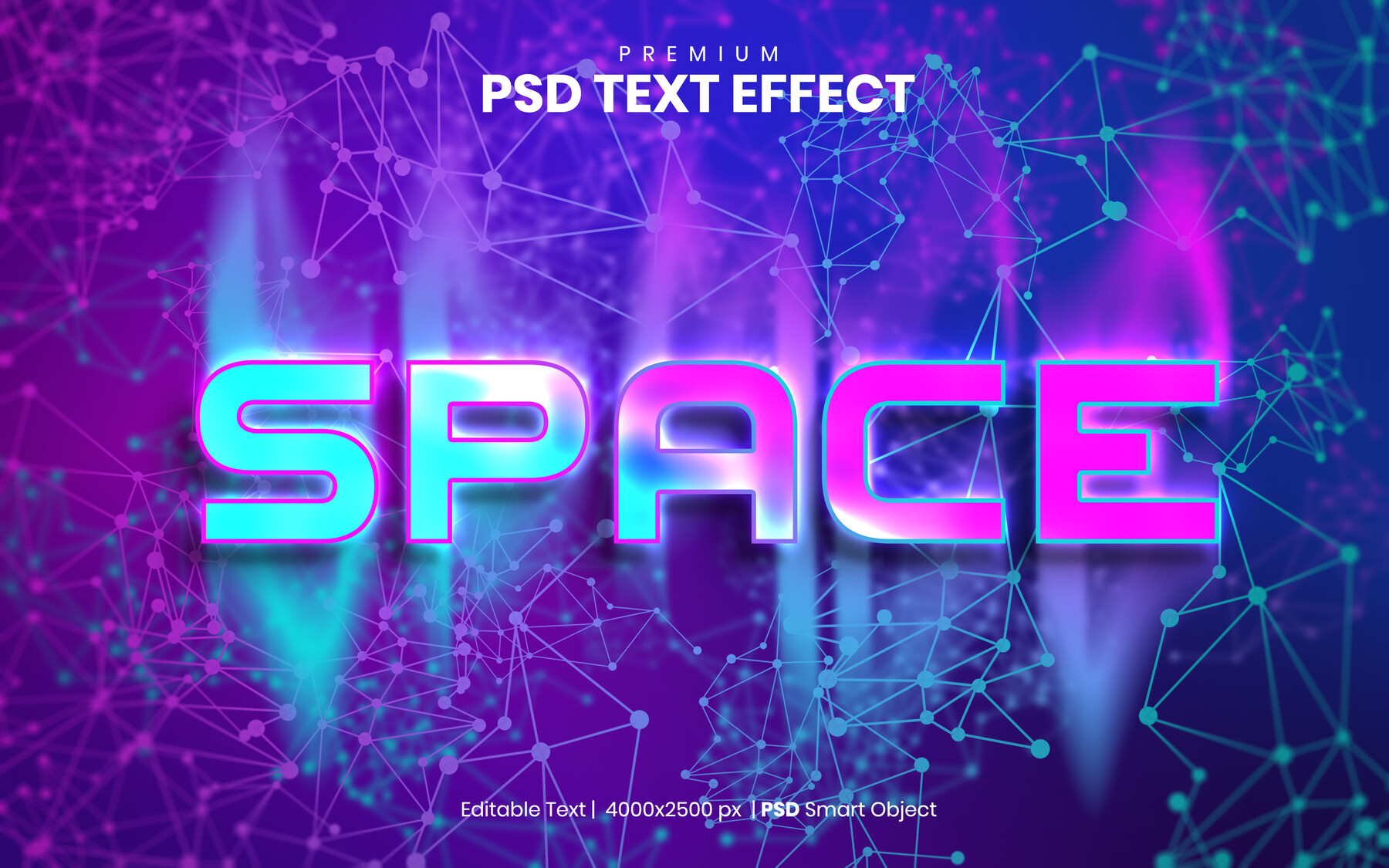 ArtStation - 3D Space PSD fully editable text effect. Layer style PSD ...