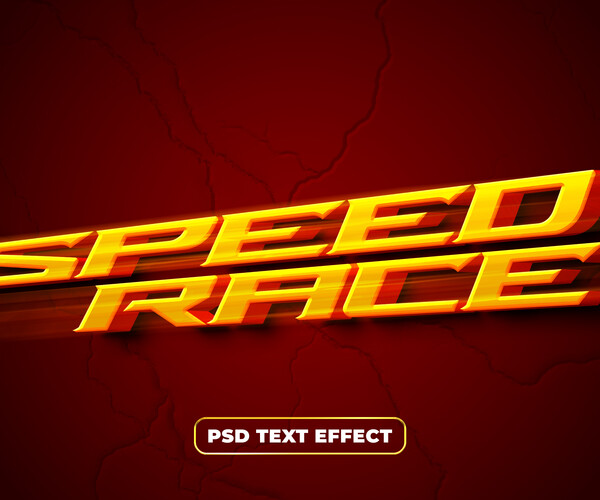 ArtStation - 3D Speed Race PSD fully editable text effect. Layer style ...