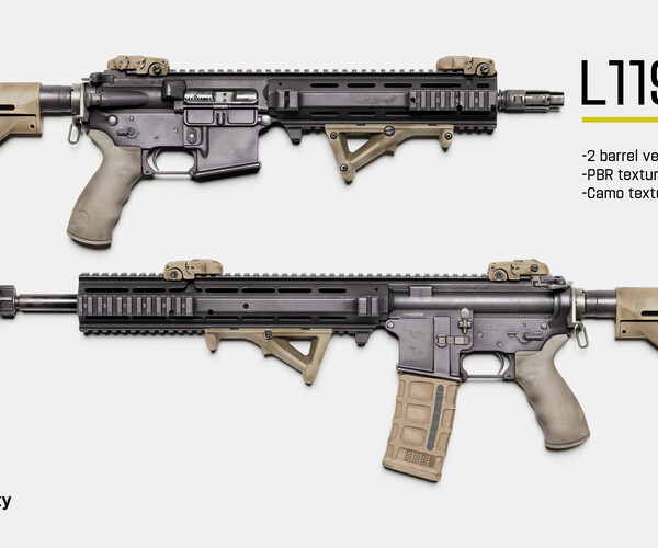 ArtStation - L119A2 short & long version (AR rifle) | Game Assets