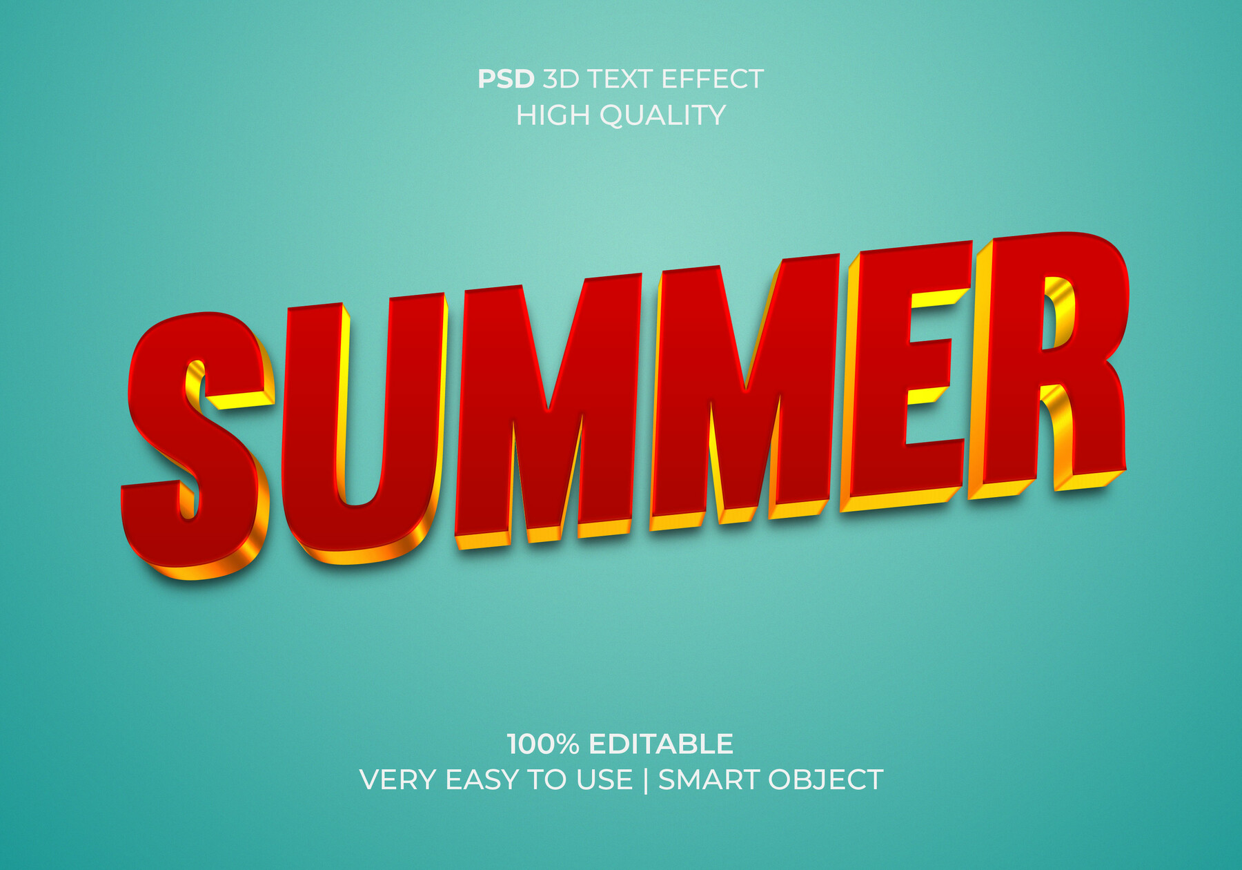 ArtStation - 3D Summer PSD fully editable text effect. Layer style PSD ...