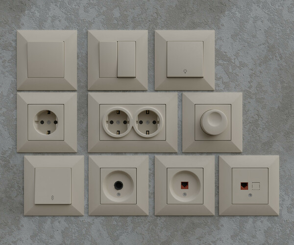 ArtStation - Luxury Electrical Switches Set 1 | Resources