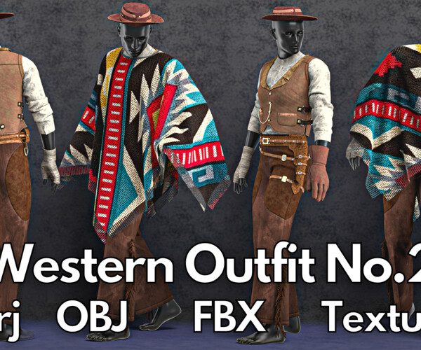 ArtStation - Western No.2 : Marvelous Designer + Clo3d + OBJ + FBX ...