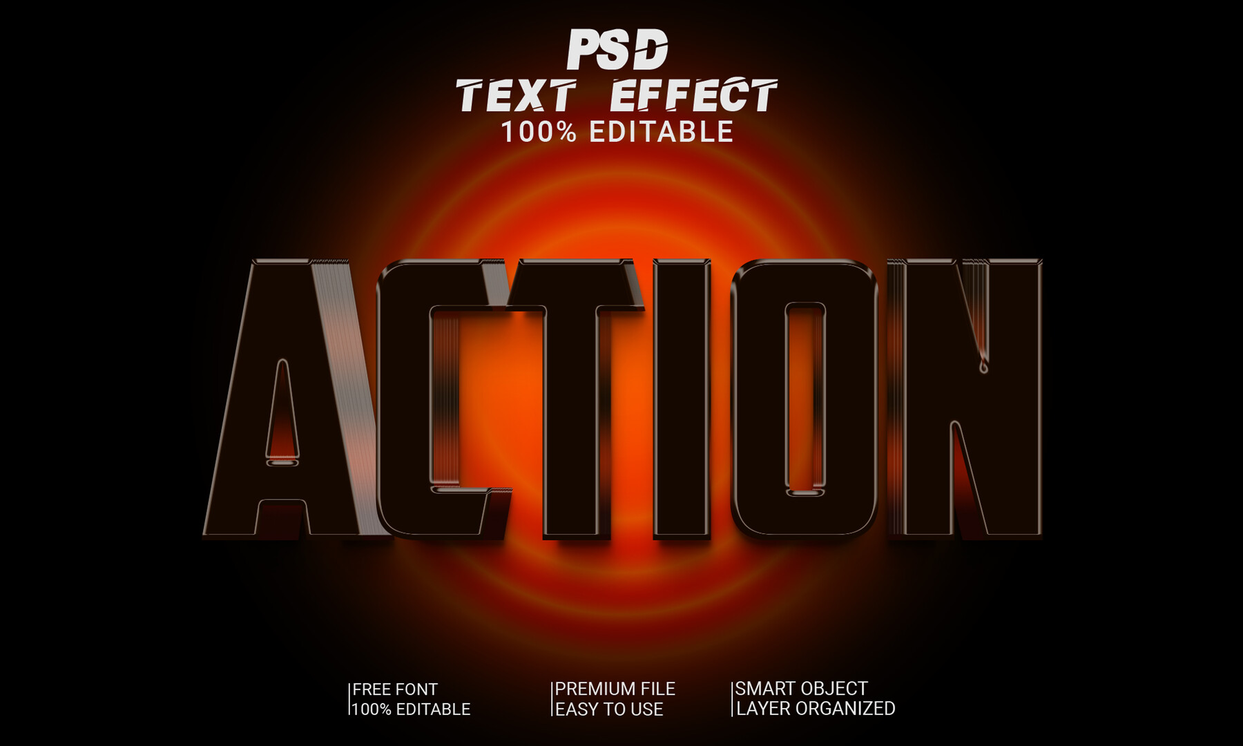 ArtStation - 3D Action PSD fully editable text effect. Layer style PSD ...