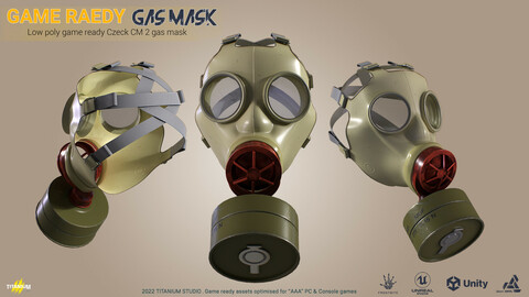 ArtStation - Game Ready Low poly War Gas mask | Game Assets
