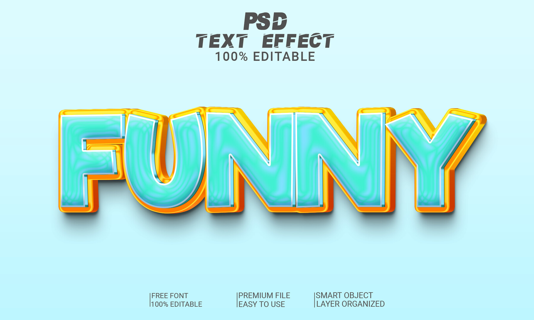 ArtStation - 3D Funny PSD fully editable text effect. Layer style PSD ...