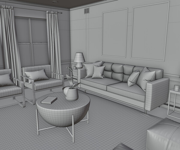 ArtStation - Living Room 1 / Blender / UE5 | Resources