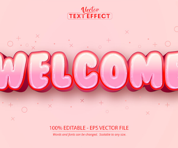 ArtStation - Cartoon text effect, editable welcome text style | Artworks