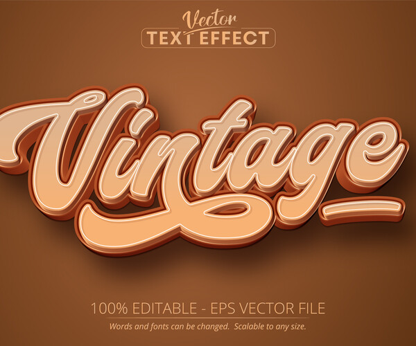ArtStation - Vintage text effect, editable retro 80s text style | Artworks