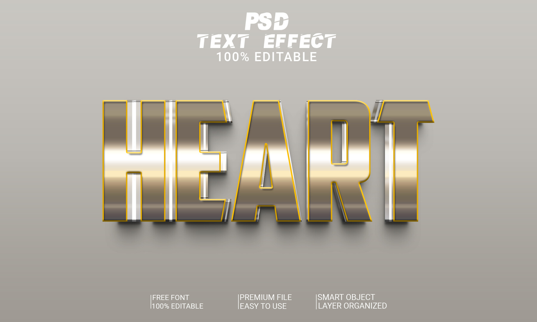 ArtStation - 3D Heart PSD fully editable text effect. Layer style PSD ...