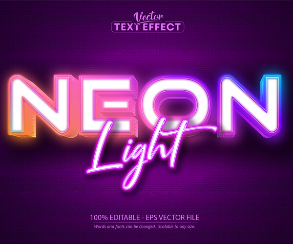 ArtStation - Neon Light text effect, editable neon text style | Artworks