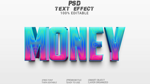ArtStation - 3D Money PSD fully editable text effect. Layer style PSD ...