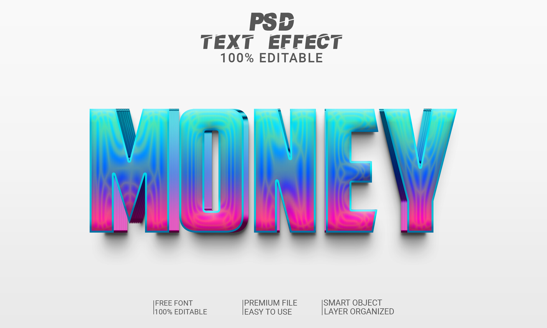 ArtStation - 3D Money PSD fully editable text effect. Layer style PSD ...