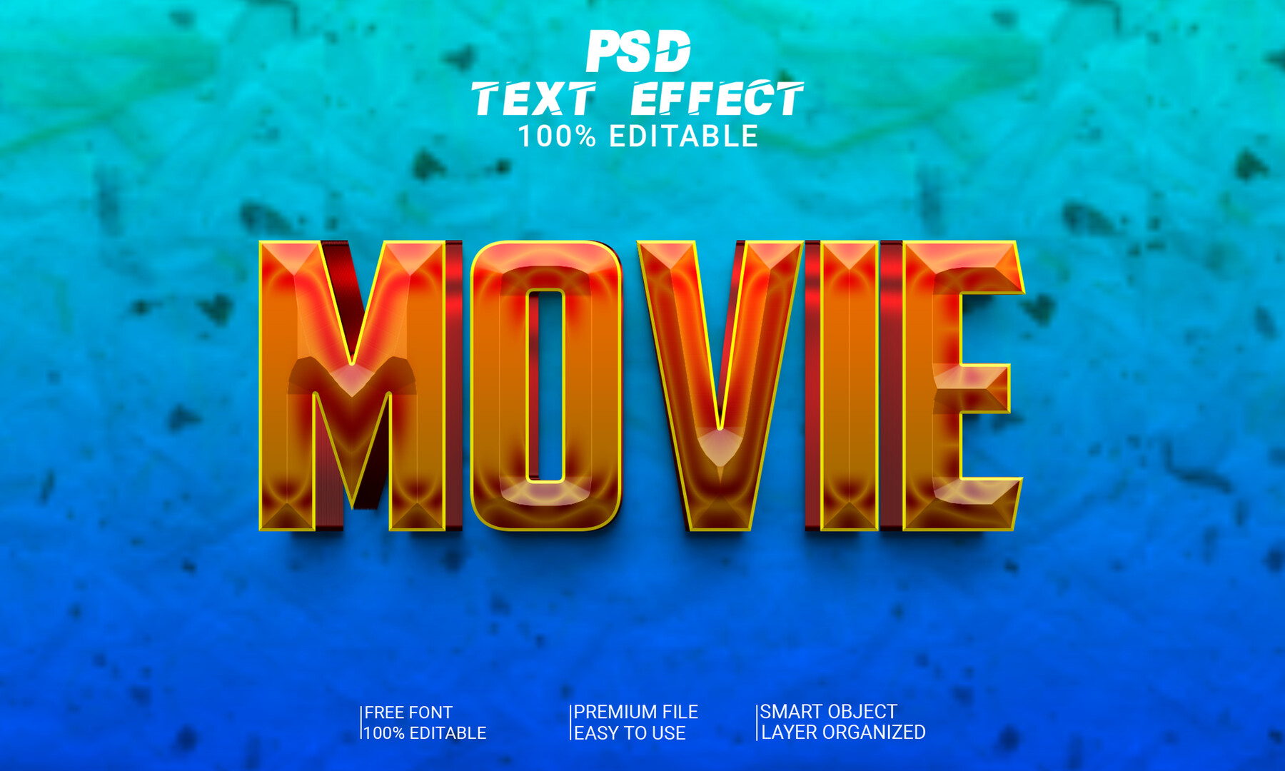 ArtStation - 3D Movie PSD fully editable text effect. Layer style PSD ...