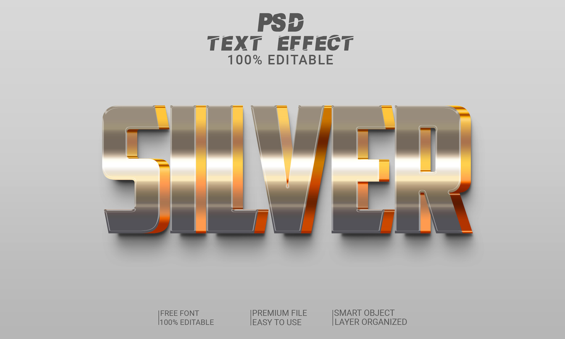 Artstation 3d Silver Psd Fully Editable Text Effect Layer Style Psd