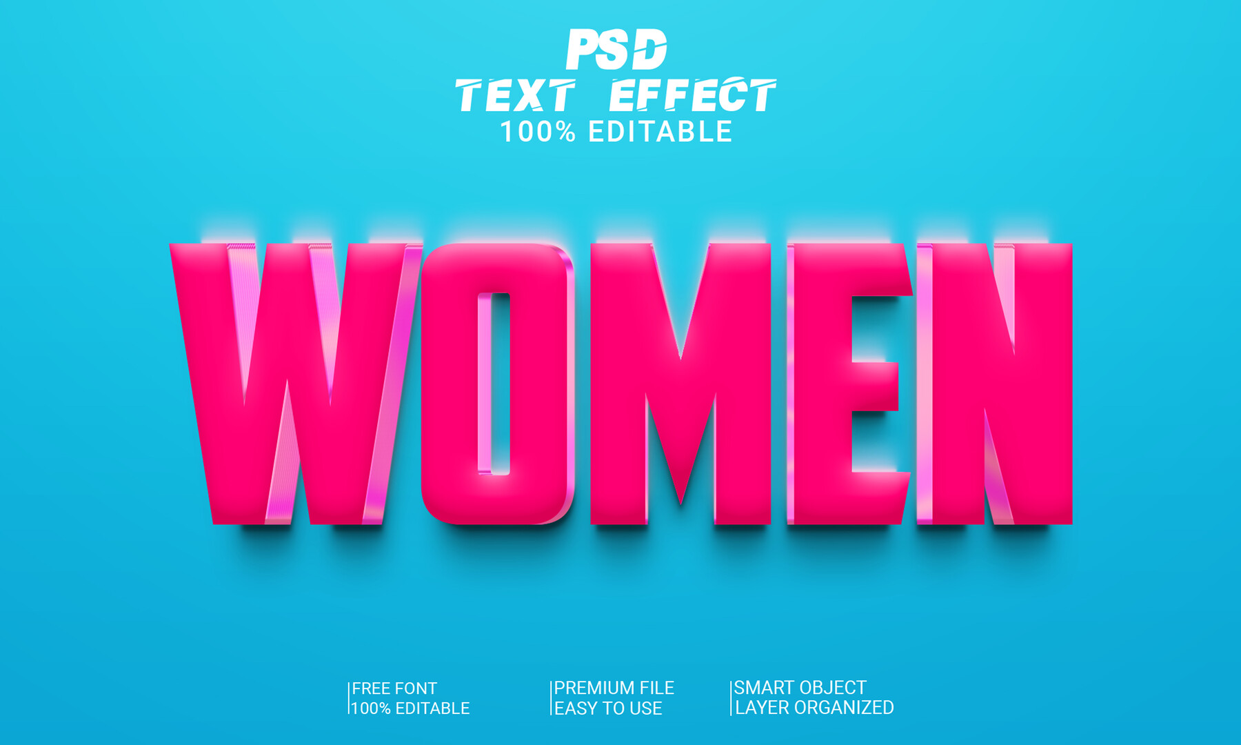 ArtStation - 3D Women PSD fully editable text effect. Layer style PSD ...