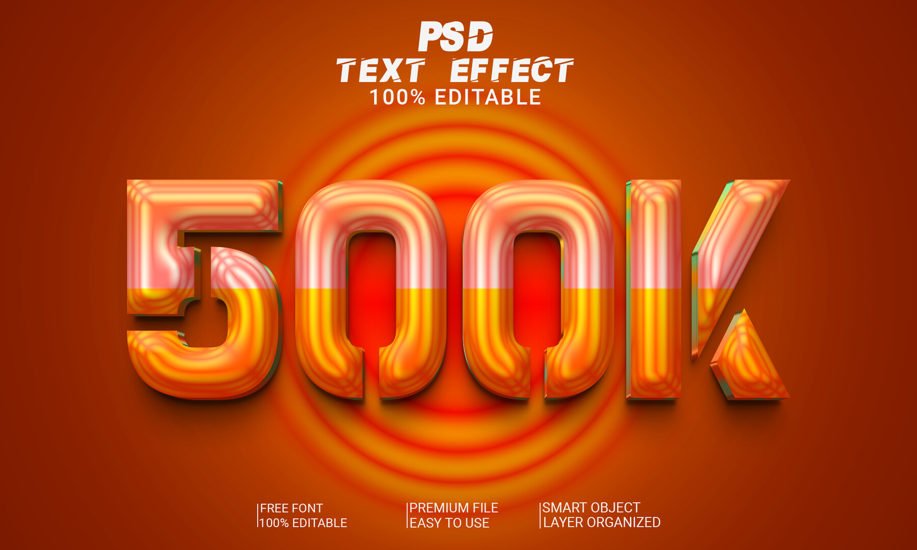ArtStation - 500 K PSD fully editable text effect. Layer style PSD ...