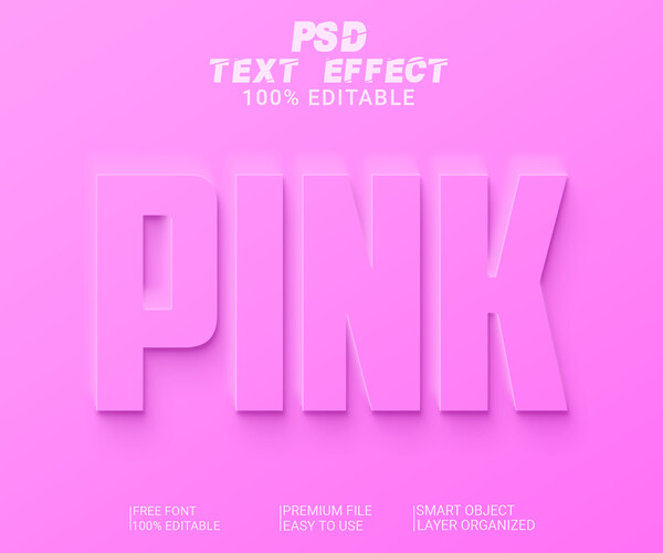 ArtStation - Pink PSD fully editable text effect. Layer style PSD ...
