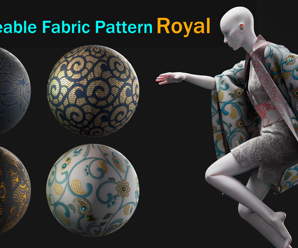 ArtStation - 30 Tileable Lace fabric Pattern Royal - VOL 02 | Resources