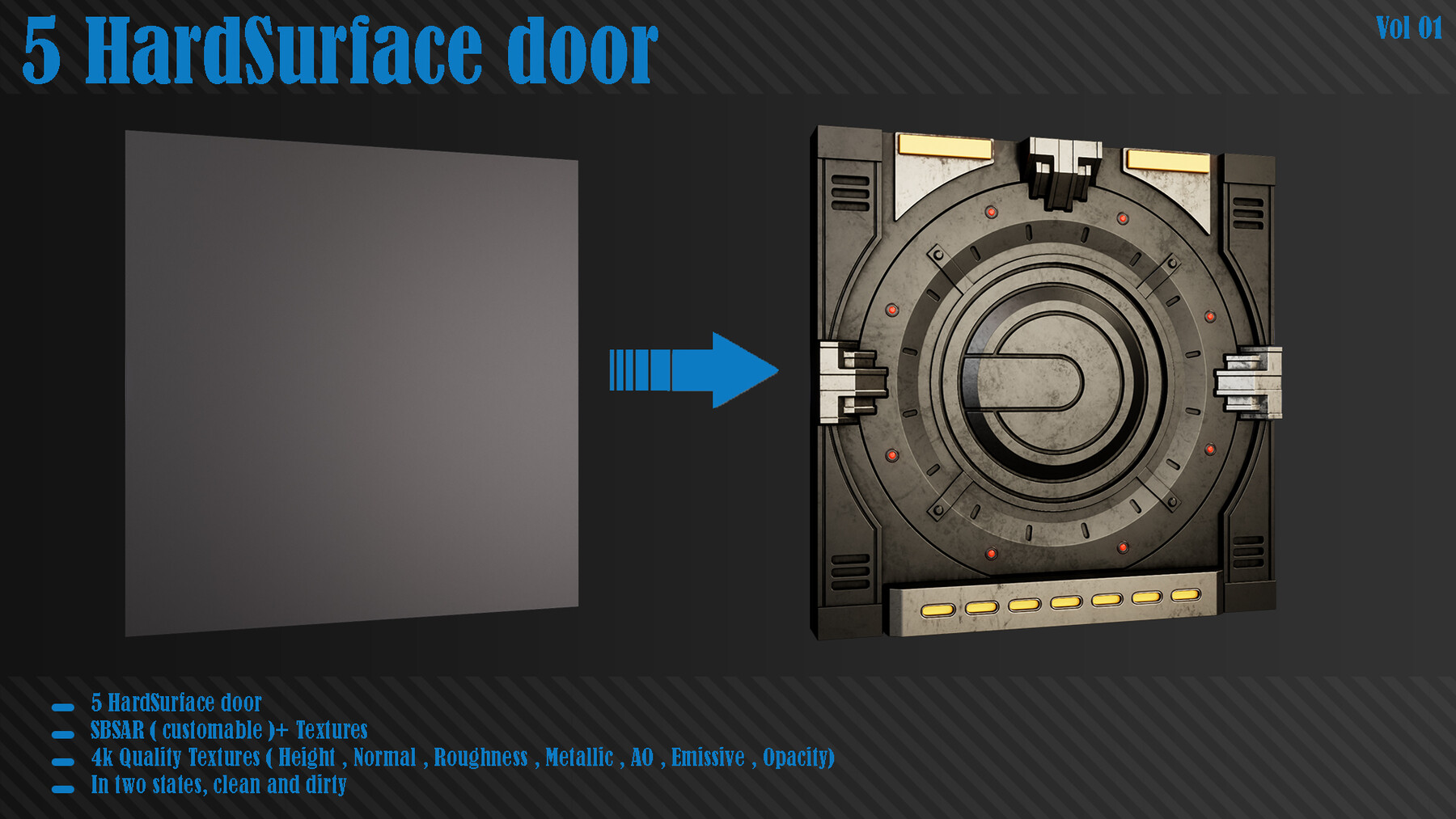 ArtStation - 5 HardSurface Door - Vol01 | Resources