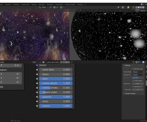 Artstation Fast Sky Endless Space Shader With Custom Parameters