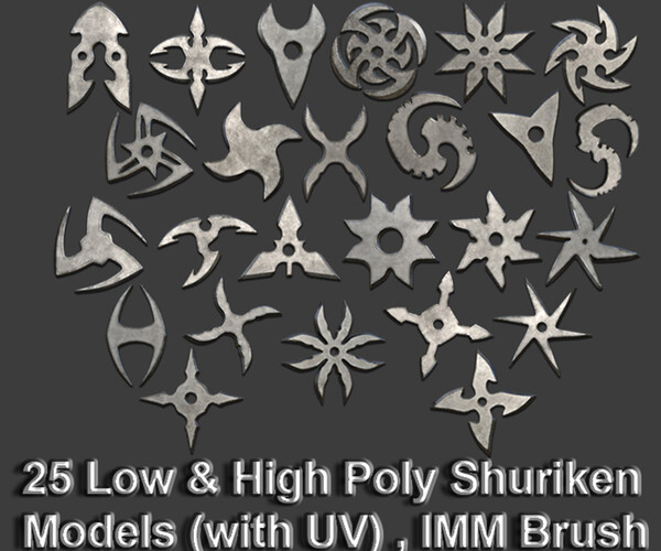 ArtStation - 25 Shuriken Models Lowpoly and Highpoly (with UV) , IMM ...
