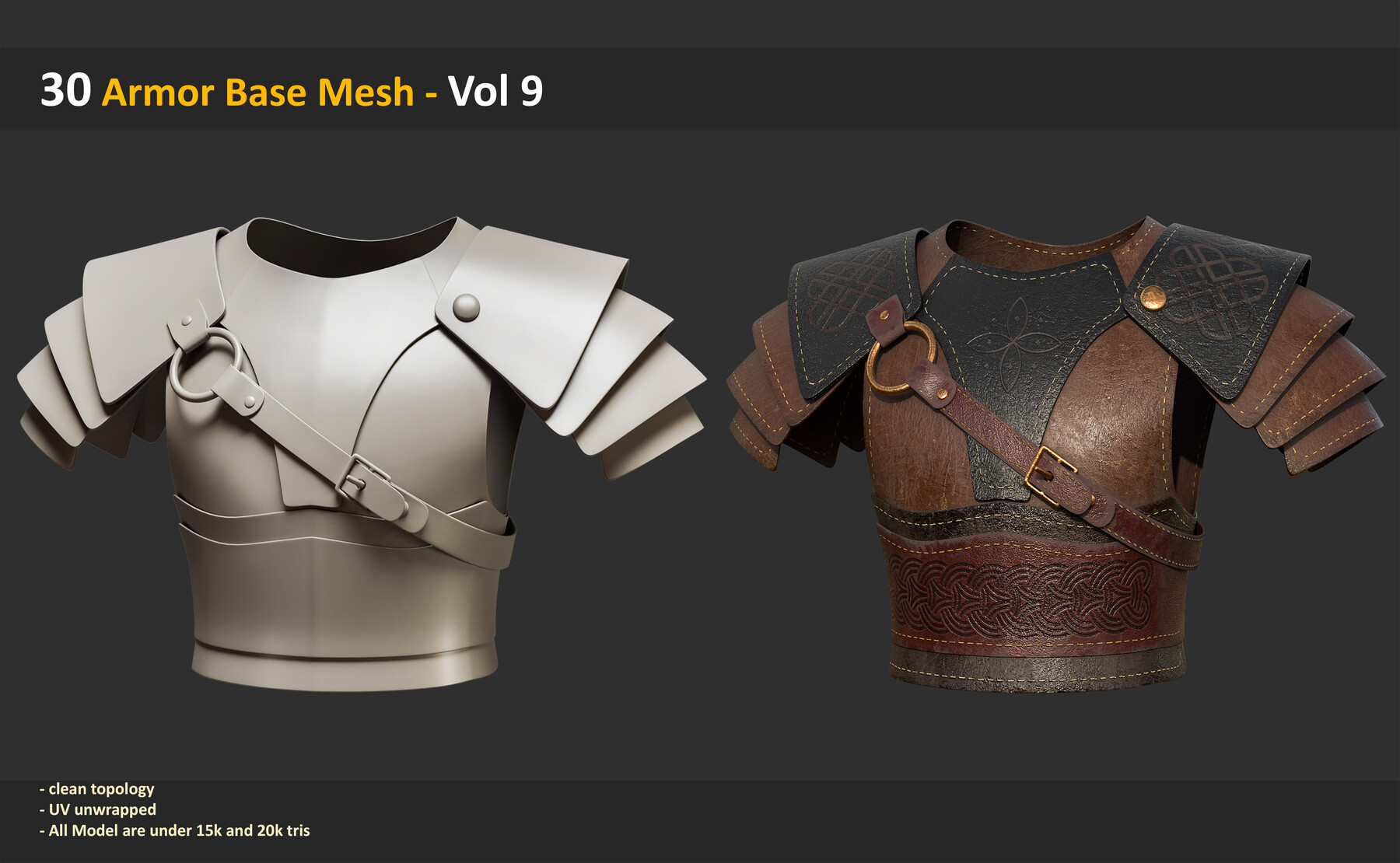 ArtStation - 30 Armor Base Mesh - Vol 9 | Resources