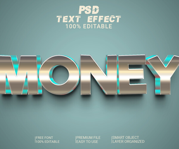 ArtStation - 3D Money PSD fully editable text effect. Layer style PSD ...