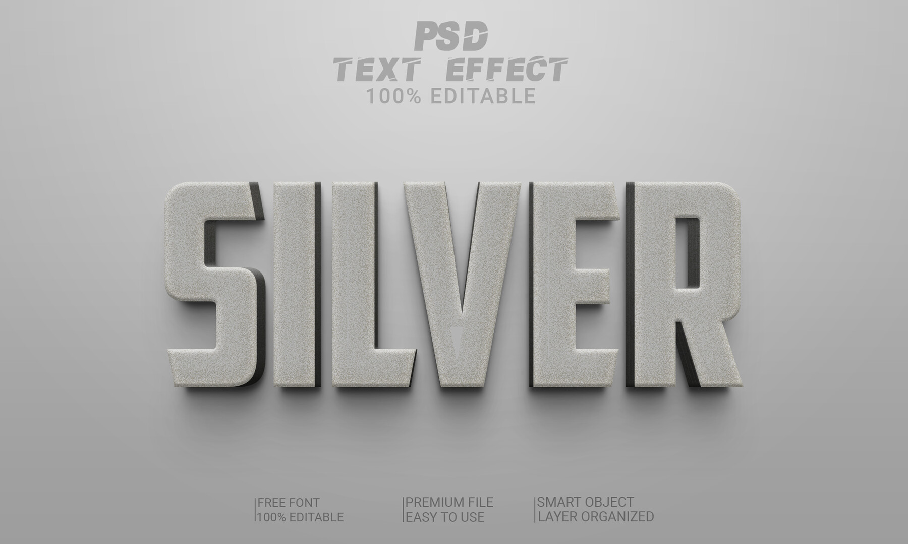 ArtStation - 3D Silver PSD fully editable text effect. Layer style PSD ...