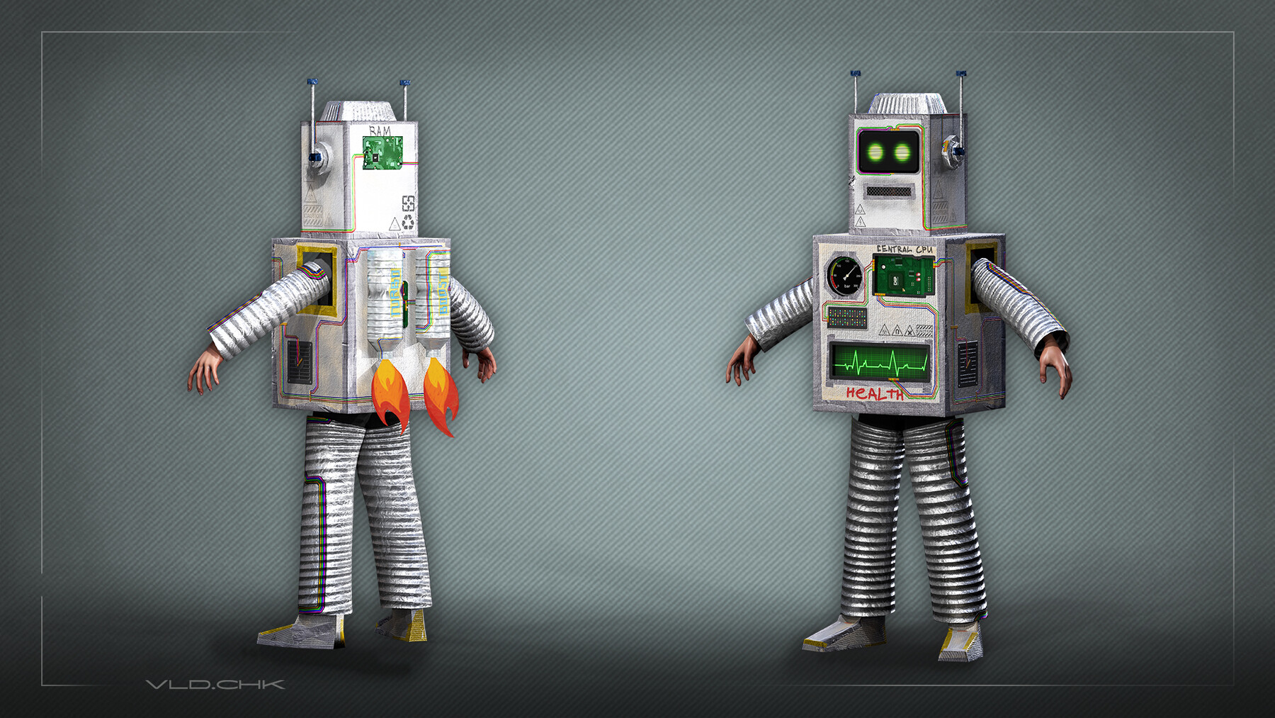 ArtStation - Space Cardboard Boy | Game Assets