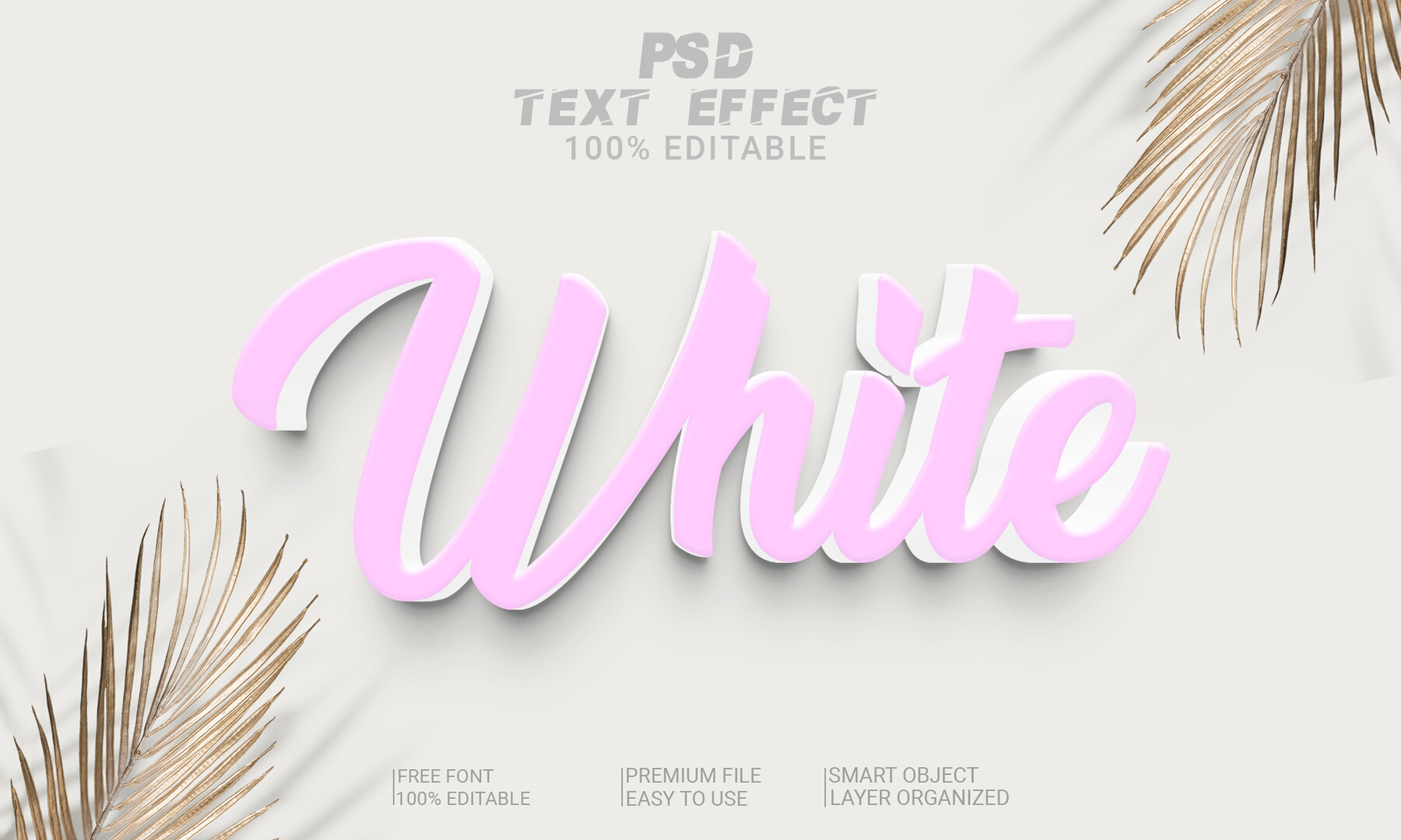 ArtStation - 3D White PSD fully editable text effect. Layer style PSD ...