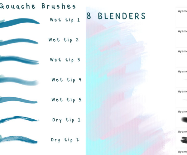 ArtStation - Gouache Procreate brushes with blenders | ProcreateiBox ...