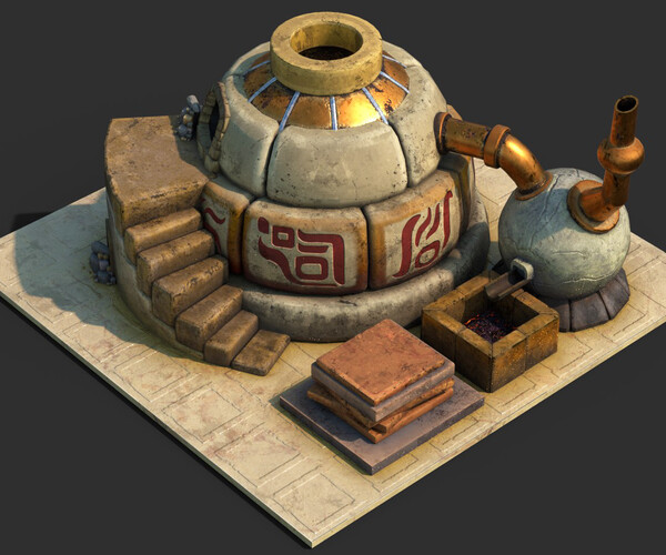 ArtStation - Medieval Low poly Iron Smelter for Ar, Vr and Games | Game ...