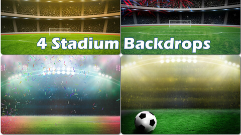 ArtStation - 4 Football Stadium Backdrop, Soccer Goal Background ...
