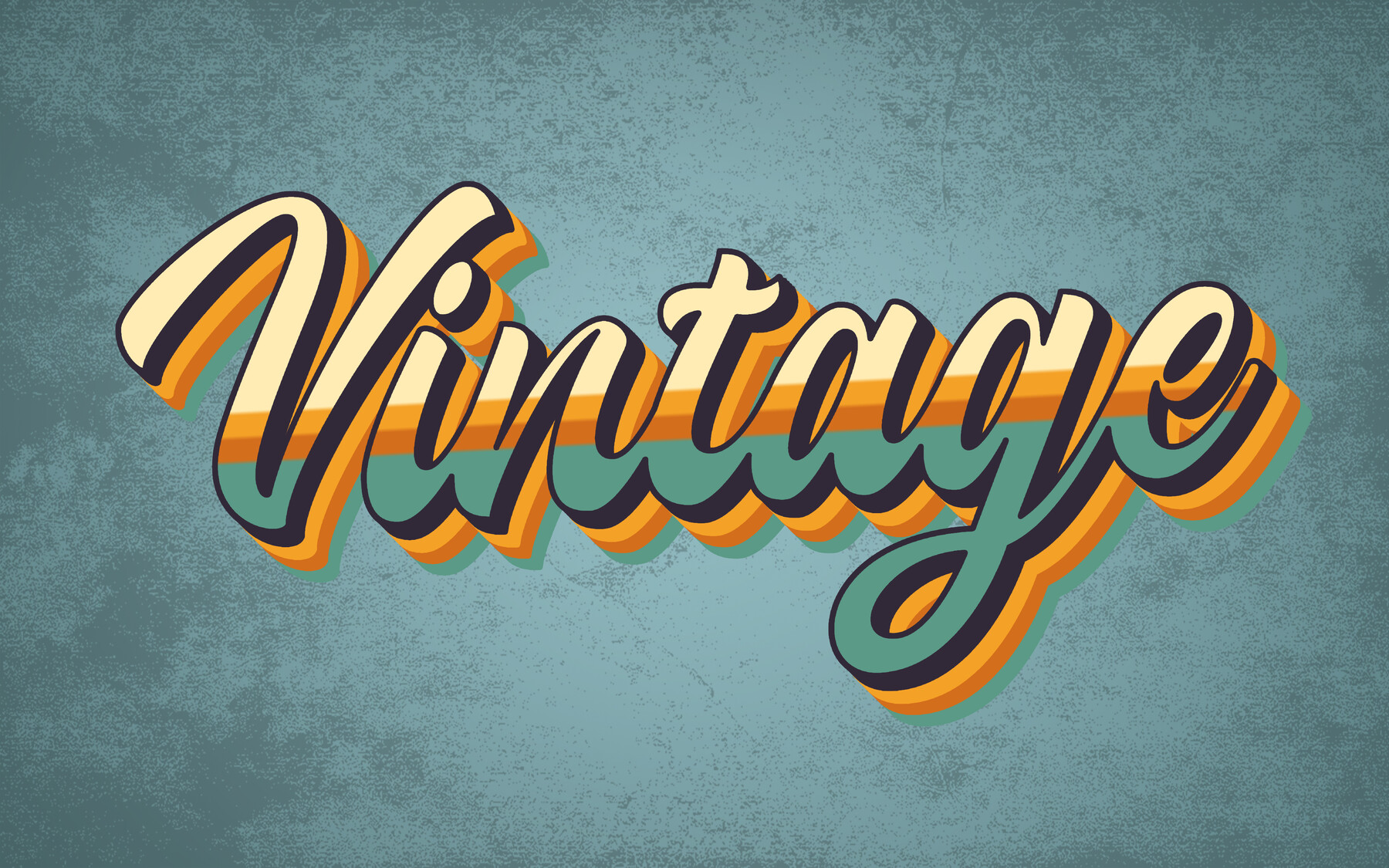 ArtStation - 3D Vintage PSD fully editable text effect. Layer style PSD ...