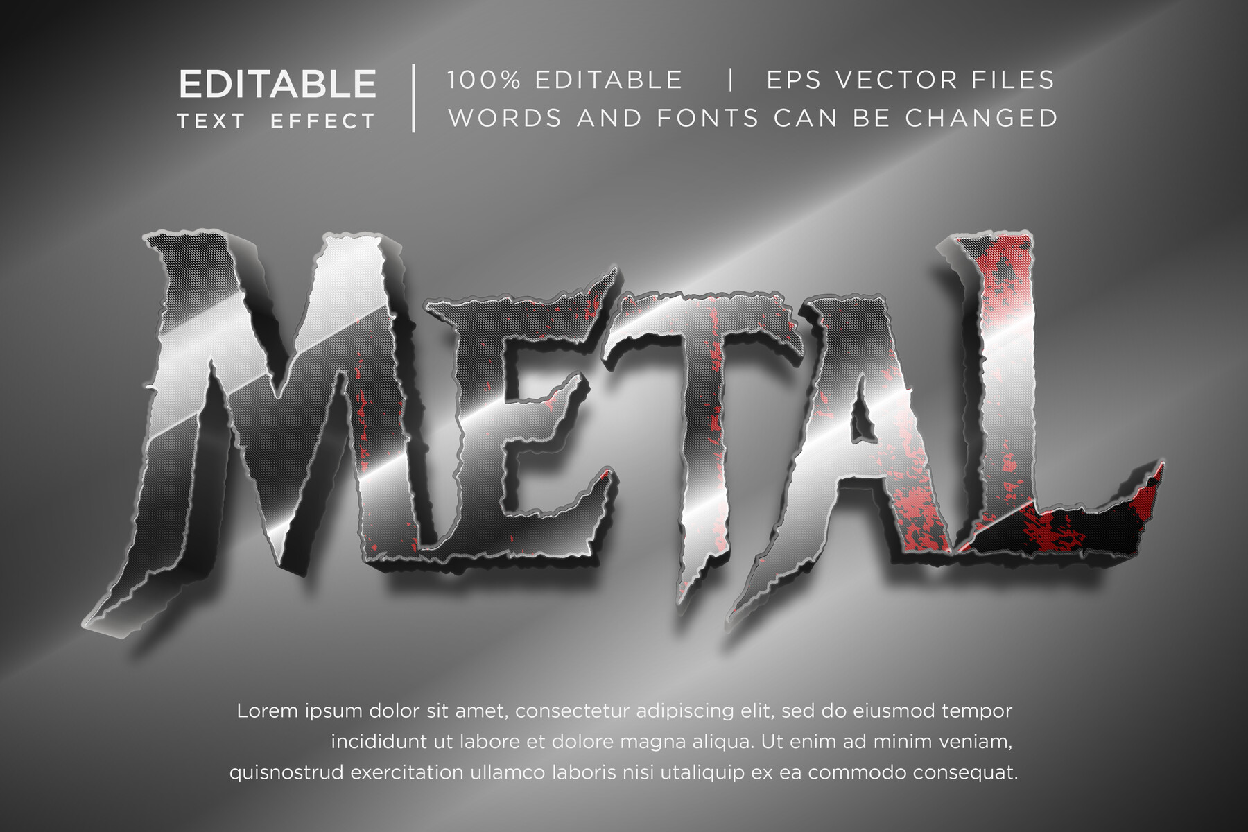 ArtStation - 3D Metal Text Effects, EPS Template File | Artworks