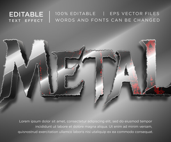 ArtStation - 3D Metal Text Effects, EPS Template File | Artworks