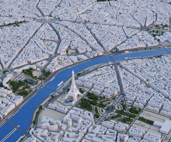 ArtStation - Paris City and Surroundings 3D model | Resources